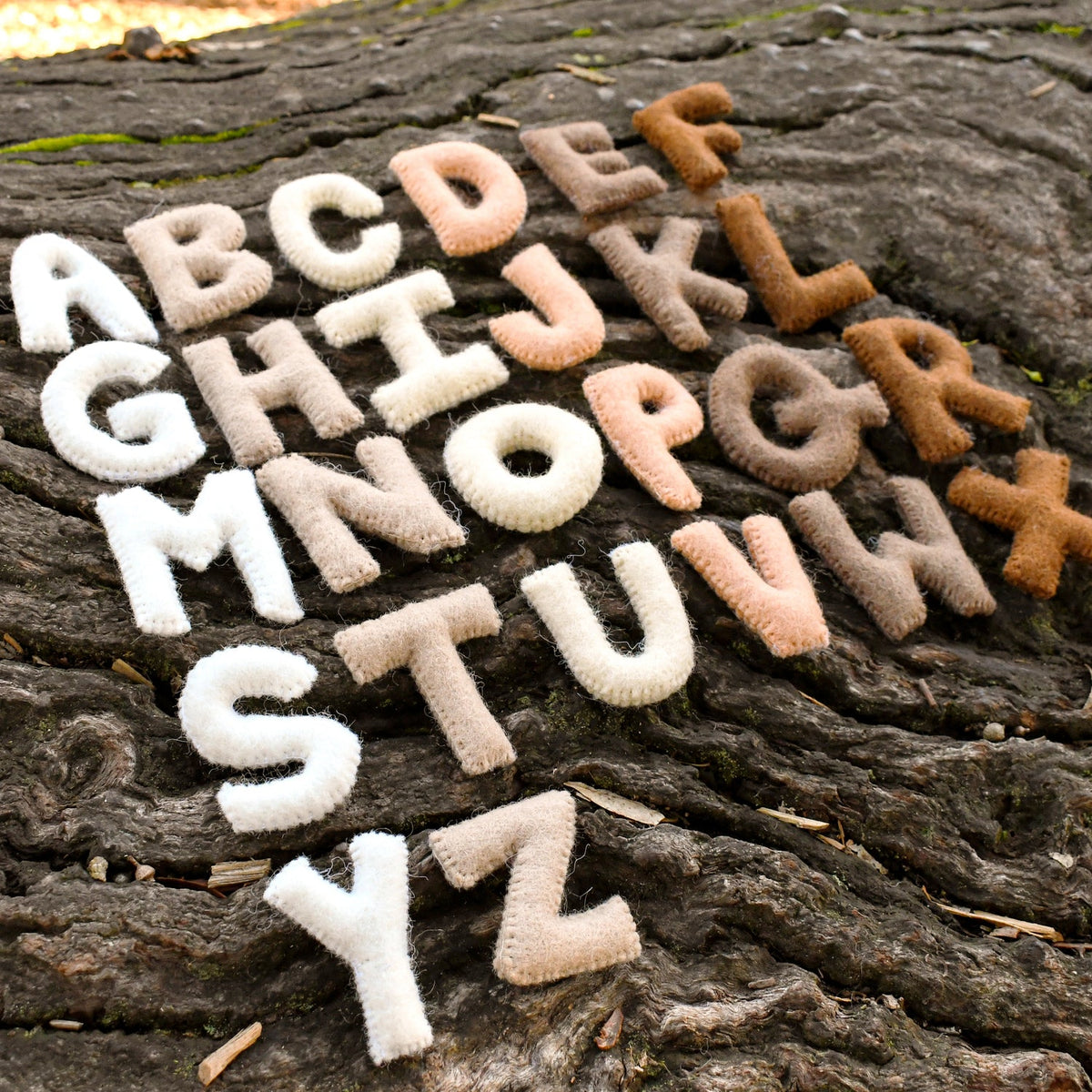 Felt Alphabet - Uppercase Letters (Earthy Colours) | GOLDIE AND SCOUT